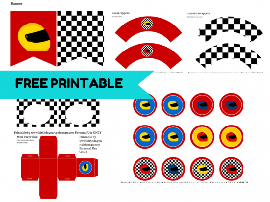 Racing Car Birthday Party Ideas - Free Racing Car Printable